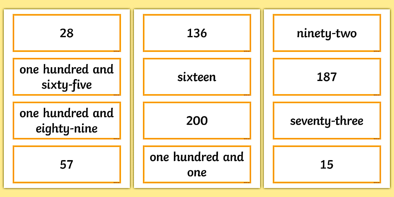 Reading Numbers Up to 200 Card Activity (teacher made)