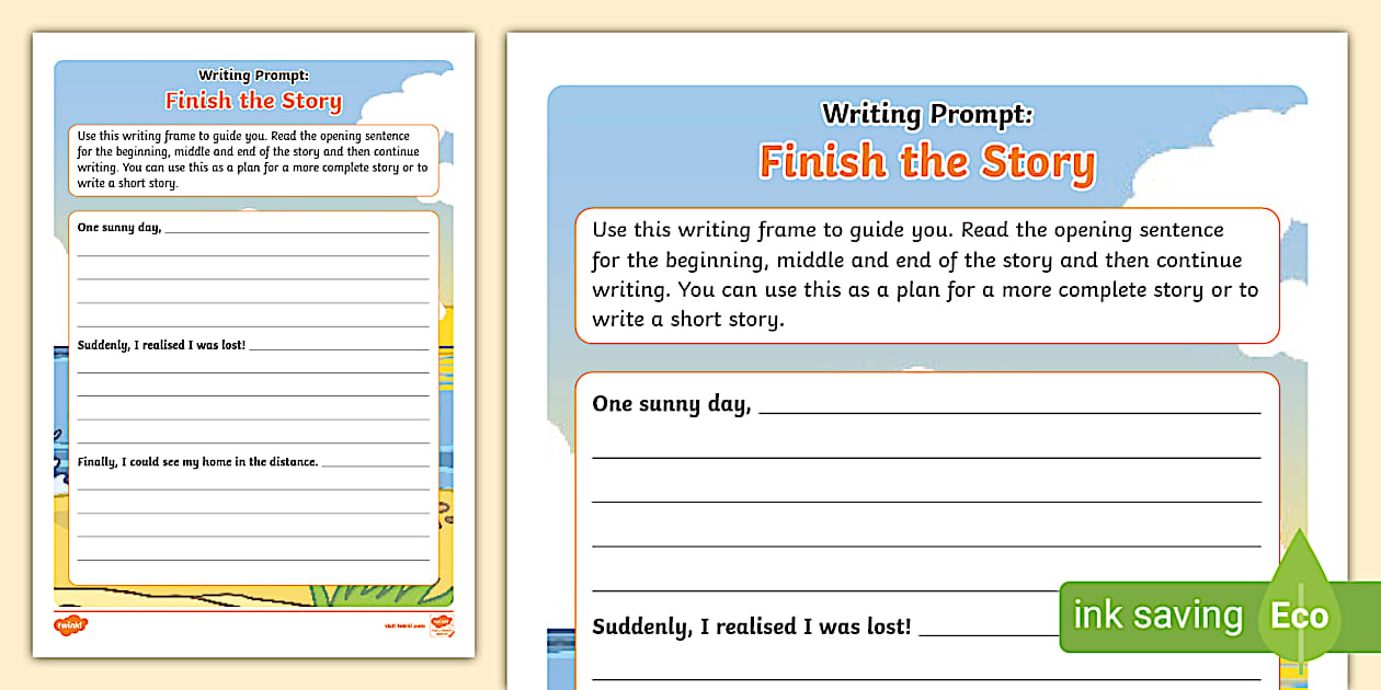 Writing Prompt: Finish the Story Worksheet (Lehrer gemacht)