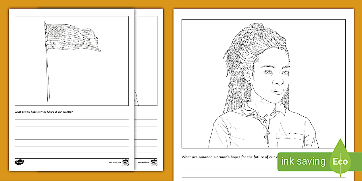 Amanda Gorman Activity: Color and Respond ELA/Social Studies