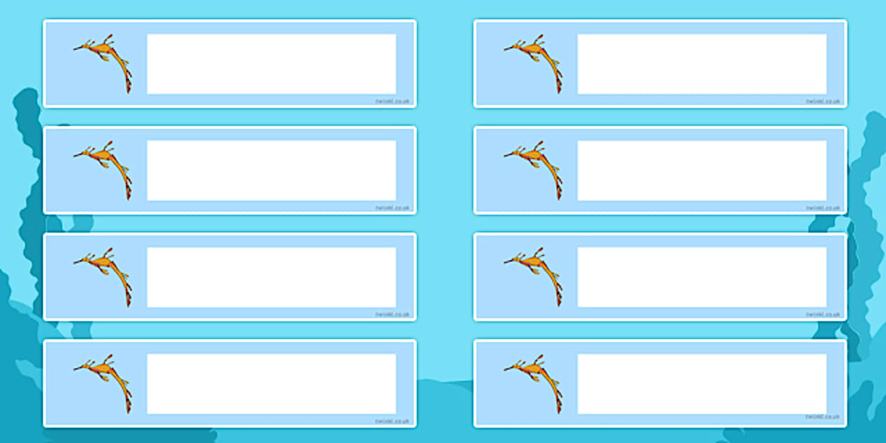 Editable Leafy Sea Dragon Themed Resource Labels - Twinkl
