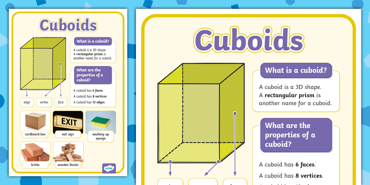 👉 Cuboid Shape Examples | Cuboids Poster | Twinkl | Maths KS1