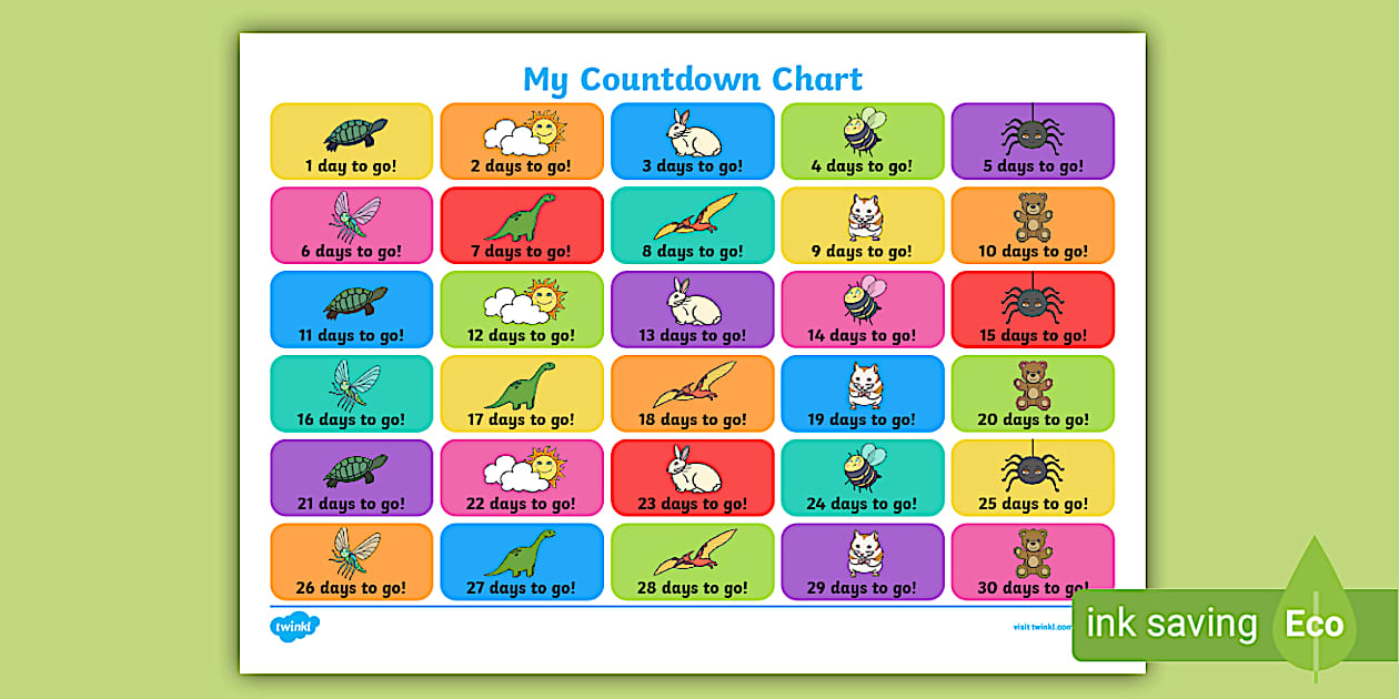 Countdown Chart (teacher made) - Twinkl