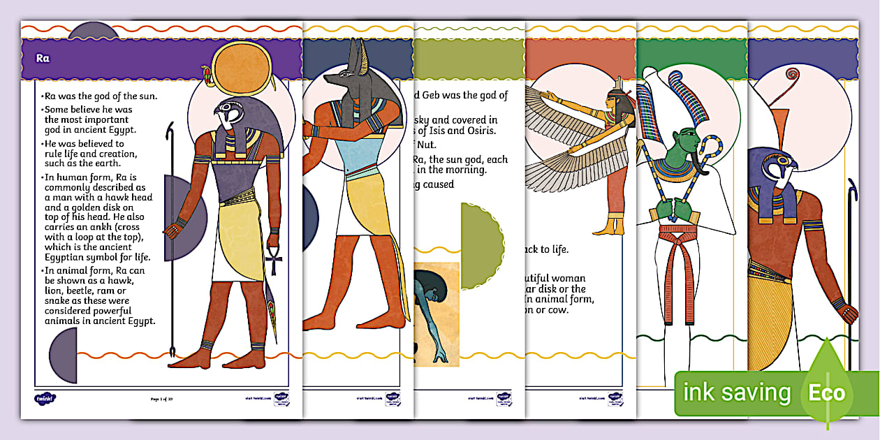 Egyptian Gods and Goddesses Fact Files (teacher made)