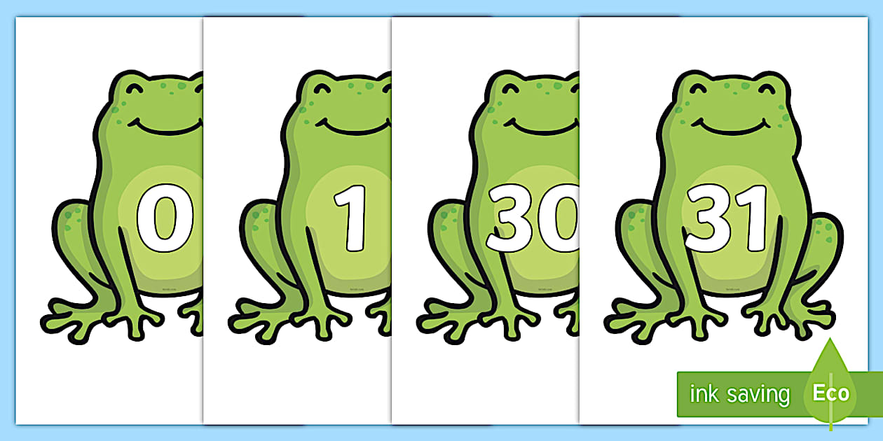 Numbers 0-31 on Frogs (teacher made) - Twinkl
