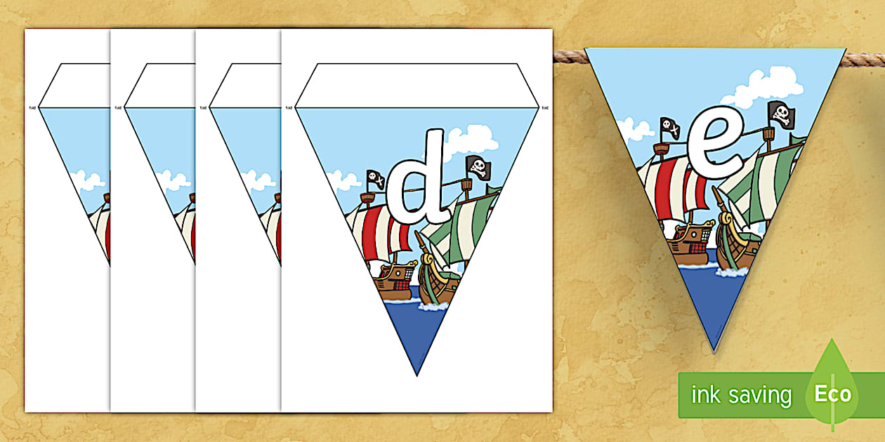 Black and White Pirate Themed A-Z Bunting (teacher made)
