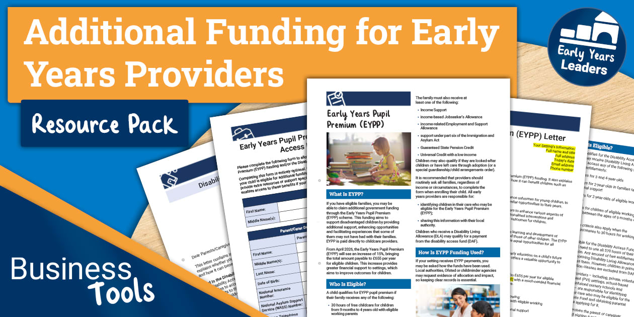 Additional Funding for Early Years Providers Pack