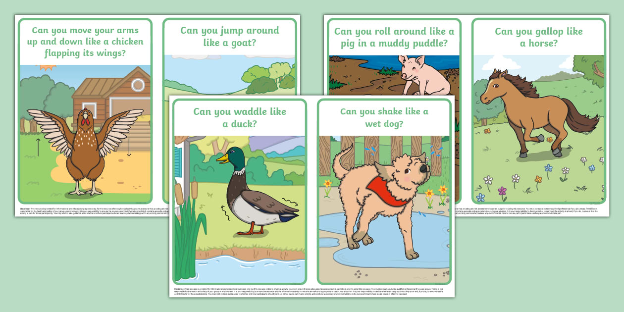 Farm Movement Cards | Toddlers | Twinkl (teacher made)