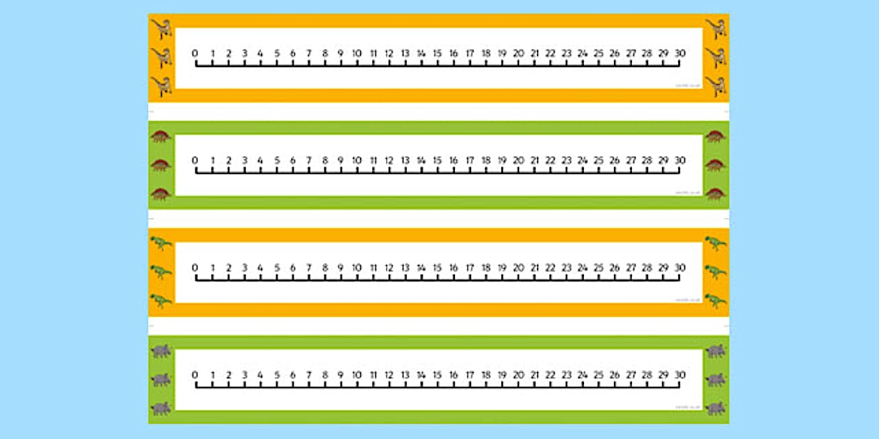 Realistic Dinosaurs Number Lines 0 30 (Teacher-Made)