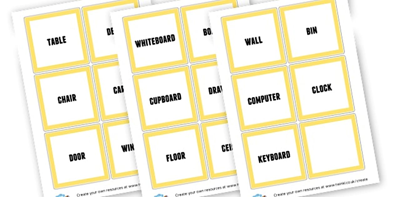 Classroom Object Labels (Teacher-Made) - Twinkl