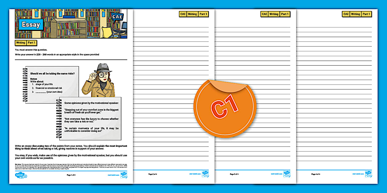 Twinkl Cambridge C1 Advanced Writing Task (teacher made)