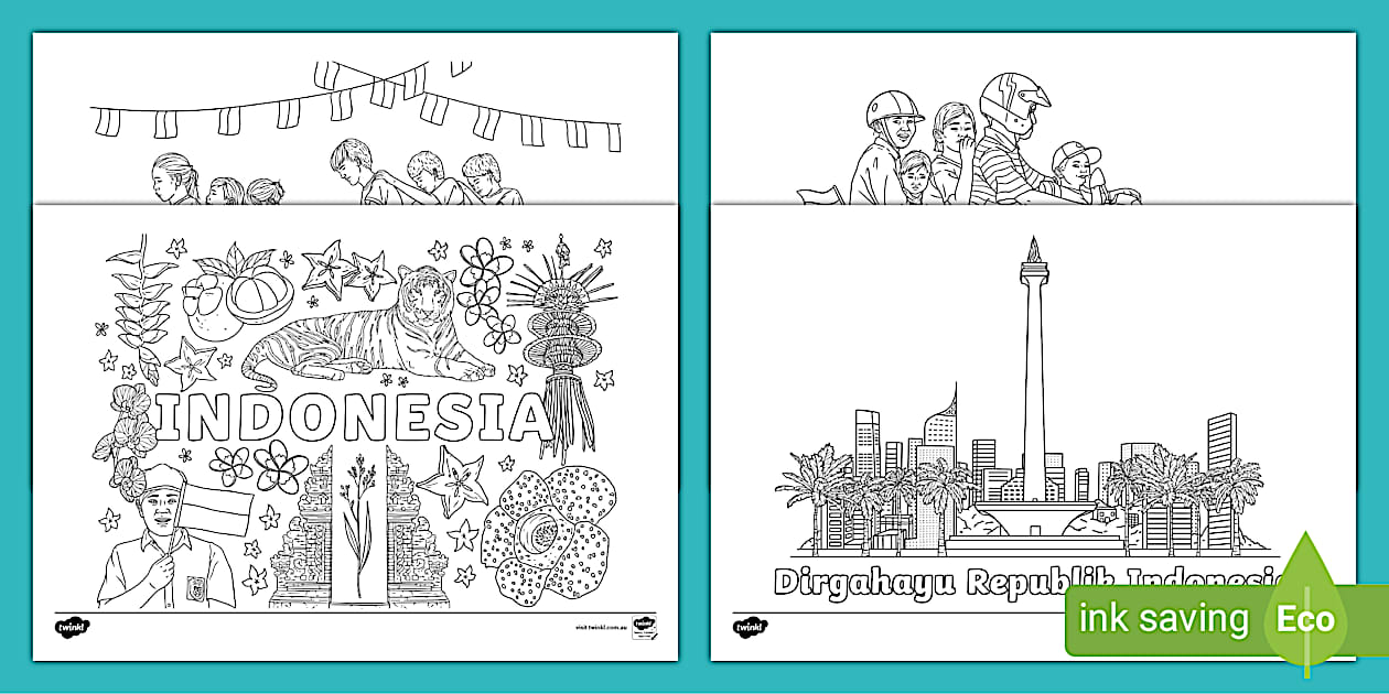 Indonesian Independence Colouring Pages (teacher made)