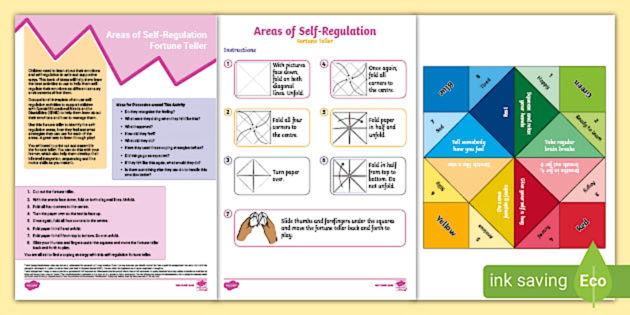 OT: Areas of Self-regulation Fortune Teller (teacher made)
