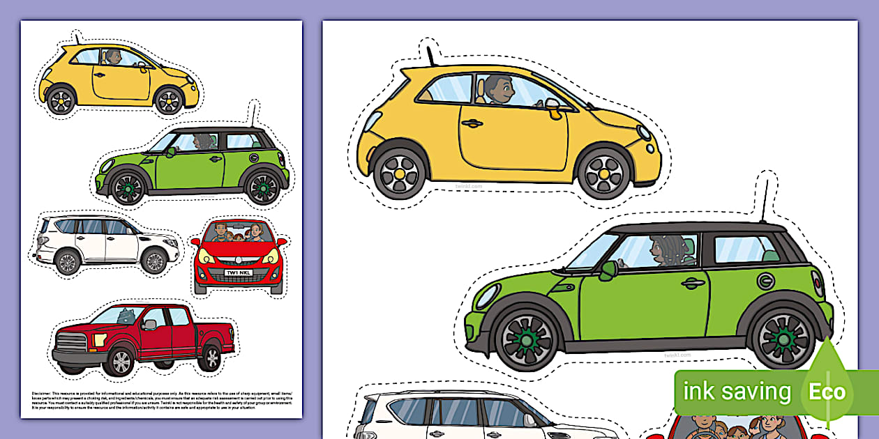 Car Clip Art Cut-Outs (teacher made) - Twinkl