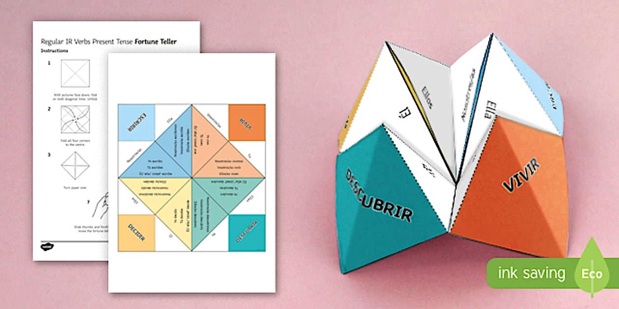 Regular IR Verbs Present Tense Fortune Teller - Spanish