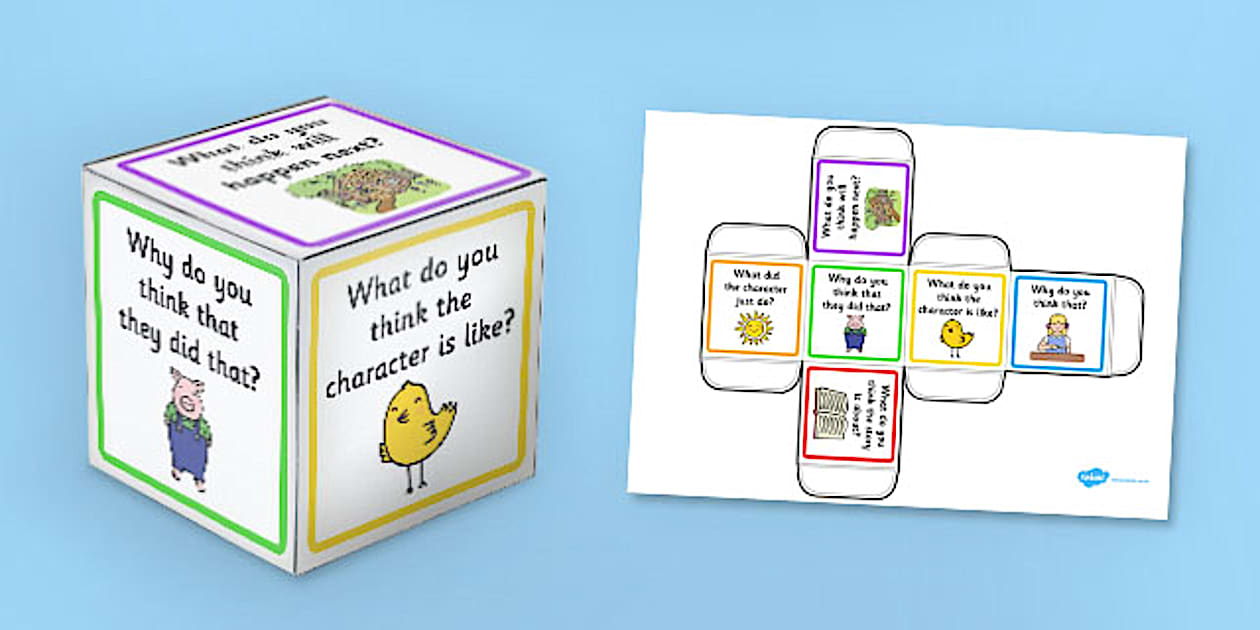 Reading Prompts and Questions Dice (teacher made) - Twinkl