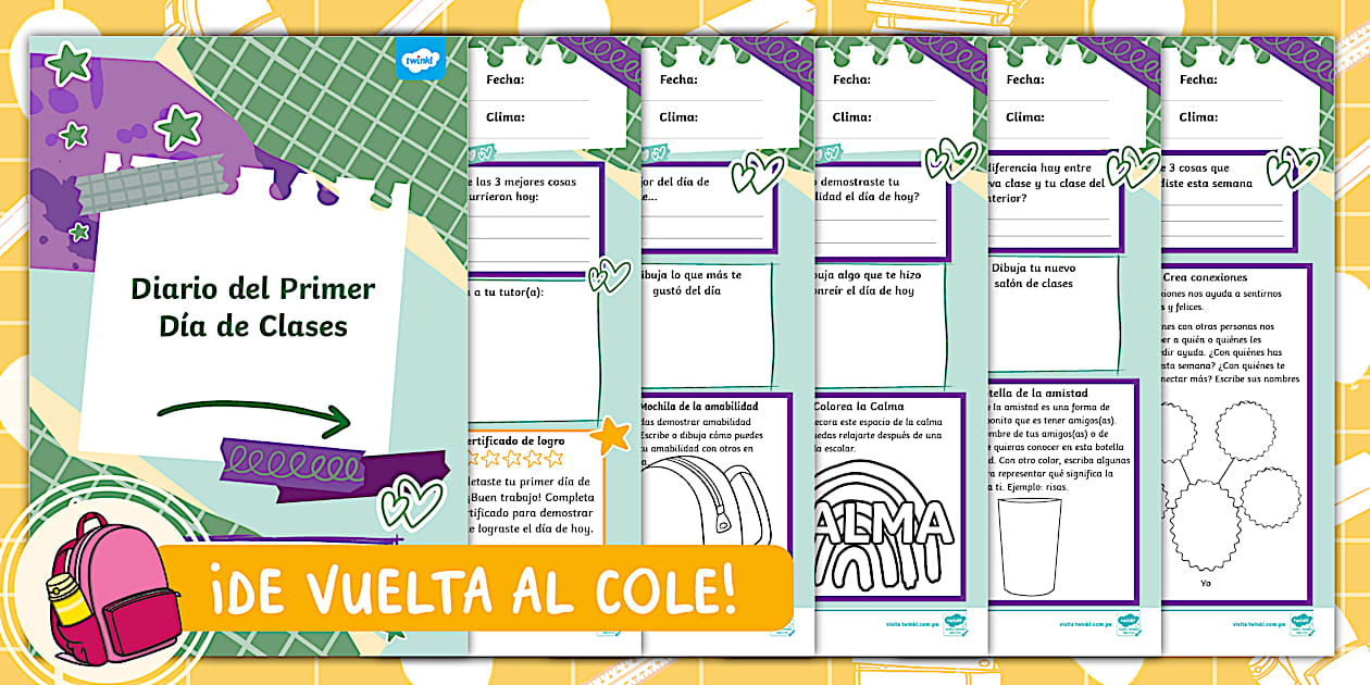 Diario reflexivo de la primera semana de clases para niños de primaria alta