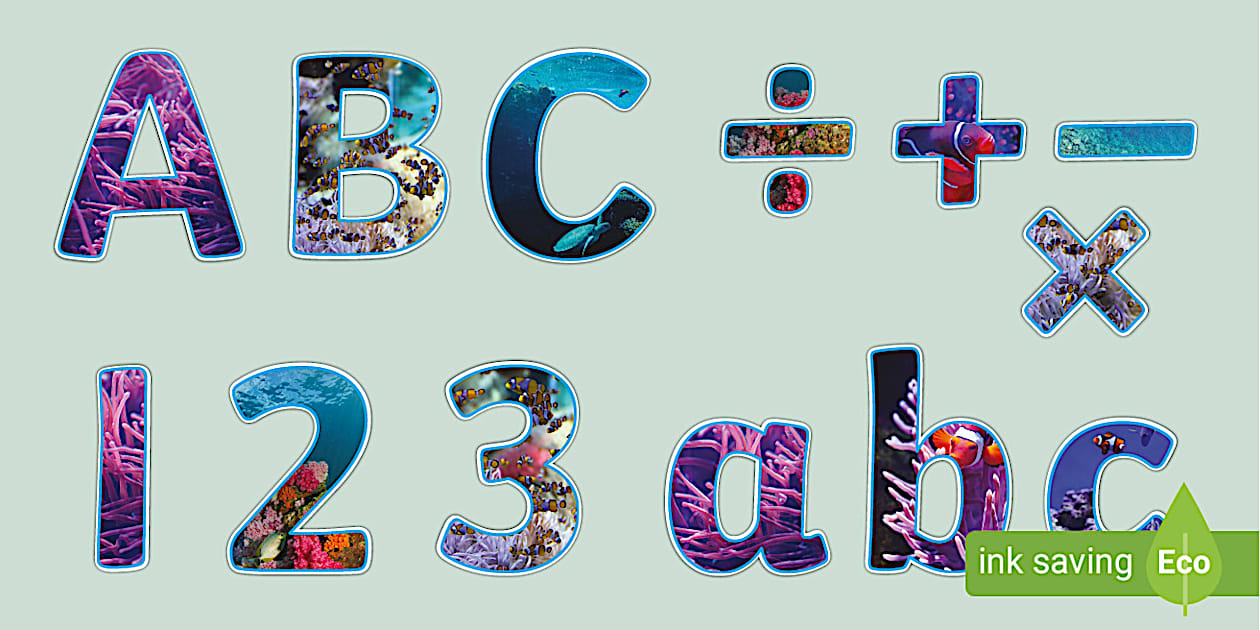 Editable Barrier Reef Alphabet Lettering - Twinkl