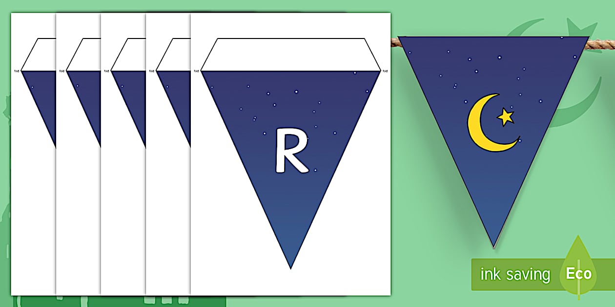 Black and White Ramadan Display Bunting (teacher made)