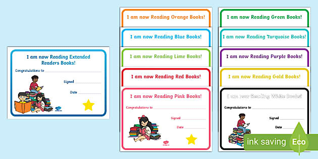 Black and White Reading Book Band Certificates Pack - Twinkl