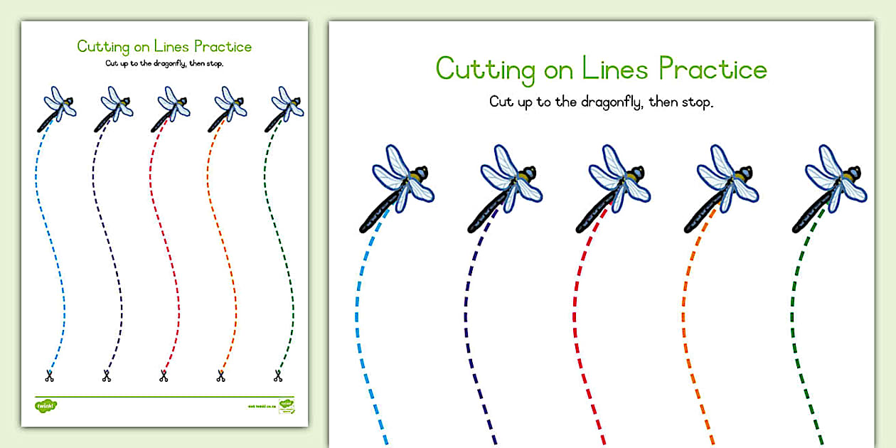 Preschool: Cutting on Curves - Facing Right (teacher made)