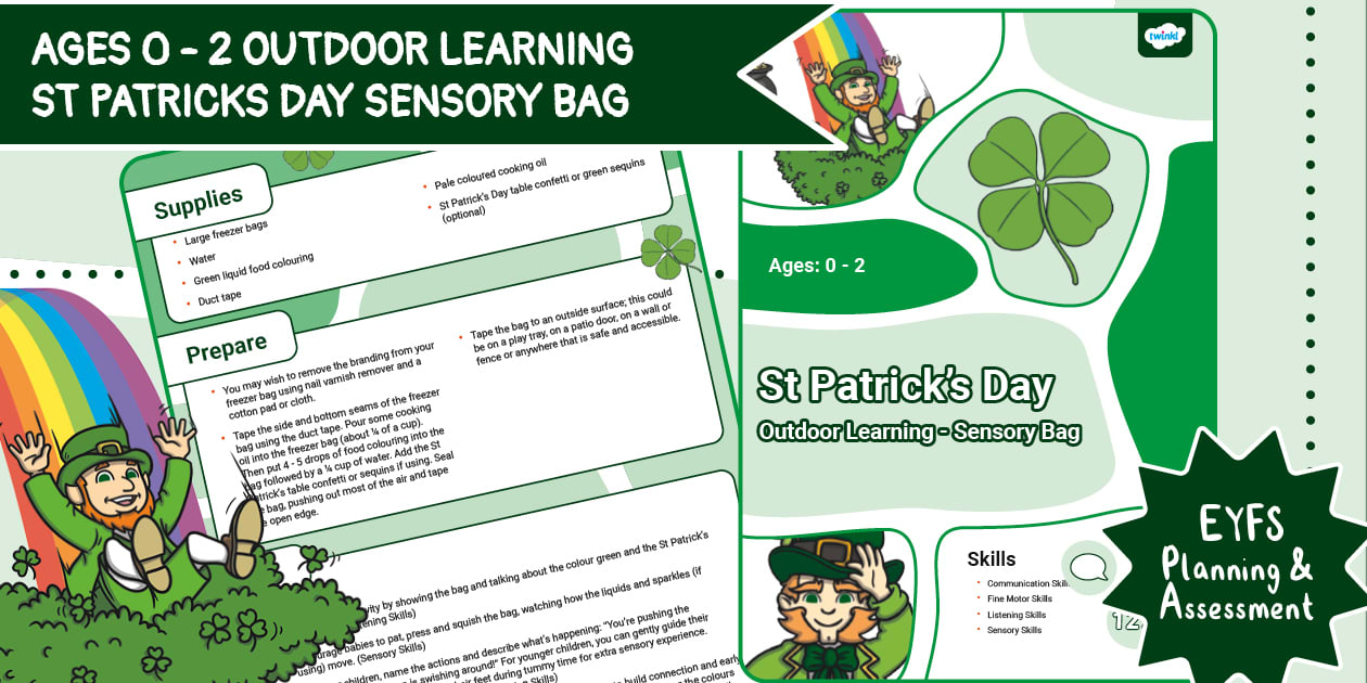 Ages 0 - 2 Outdoor Learning St Patrick's Day Sensory Bag