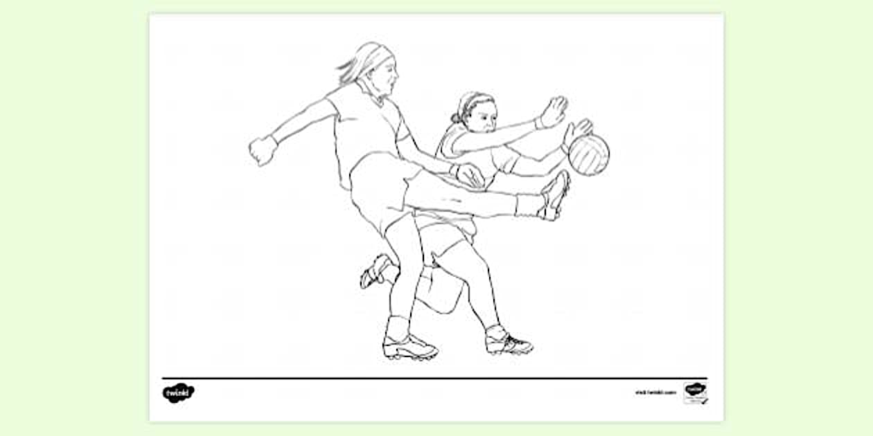 Ladies Gaelic Football Colouring | Colouring Sheets - Twinkl