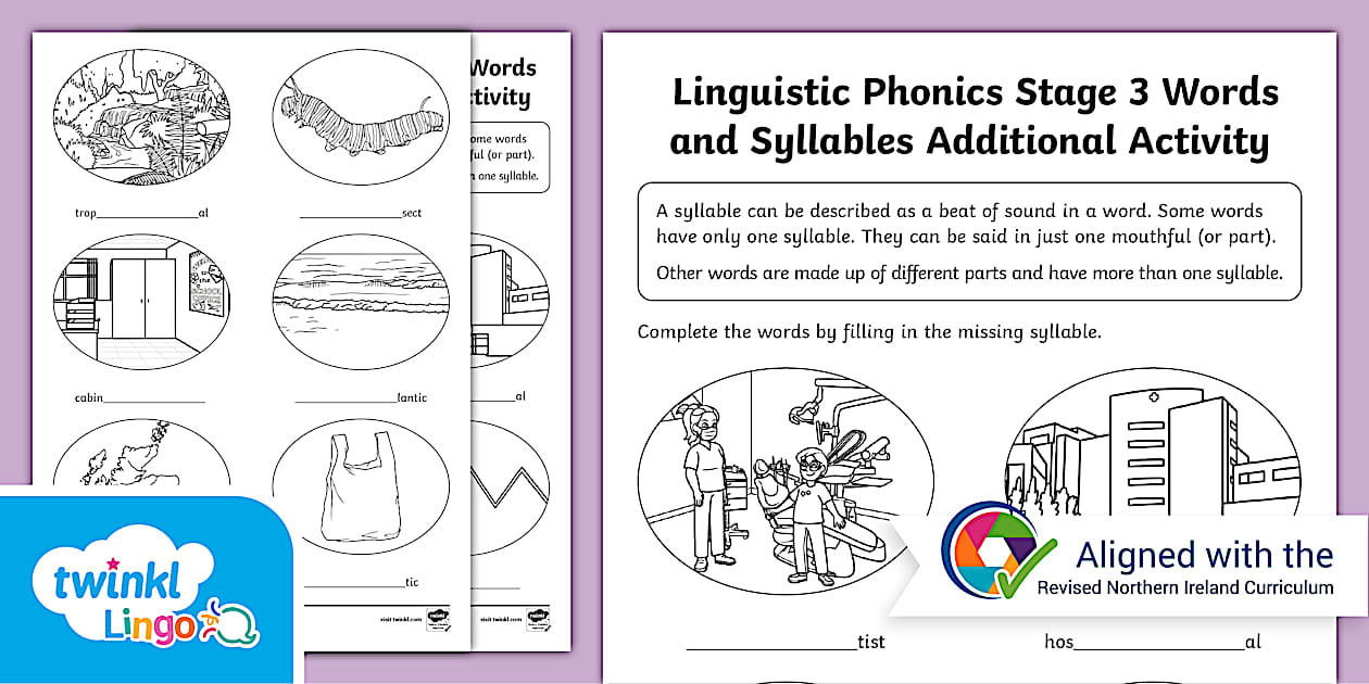 Linguistic Phonics Stage 3 Word Syllable Additional Activity