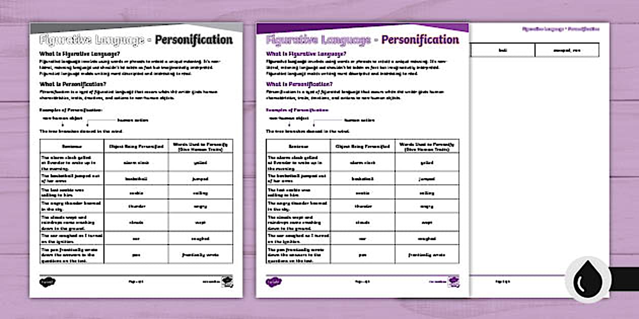 Personification Poems | Personification Worksheet - Twinkl