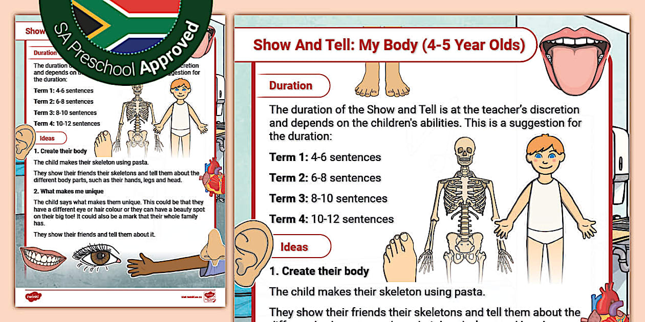 Preschool: My Body: Show And Tell Ideas (Ages 4-5)