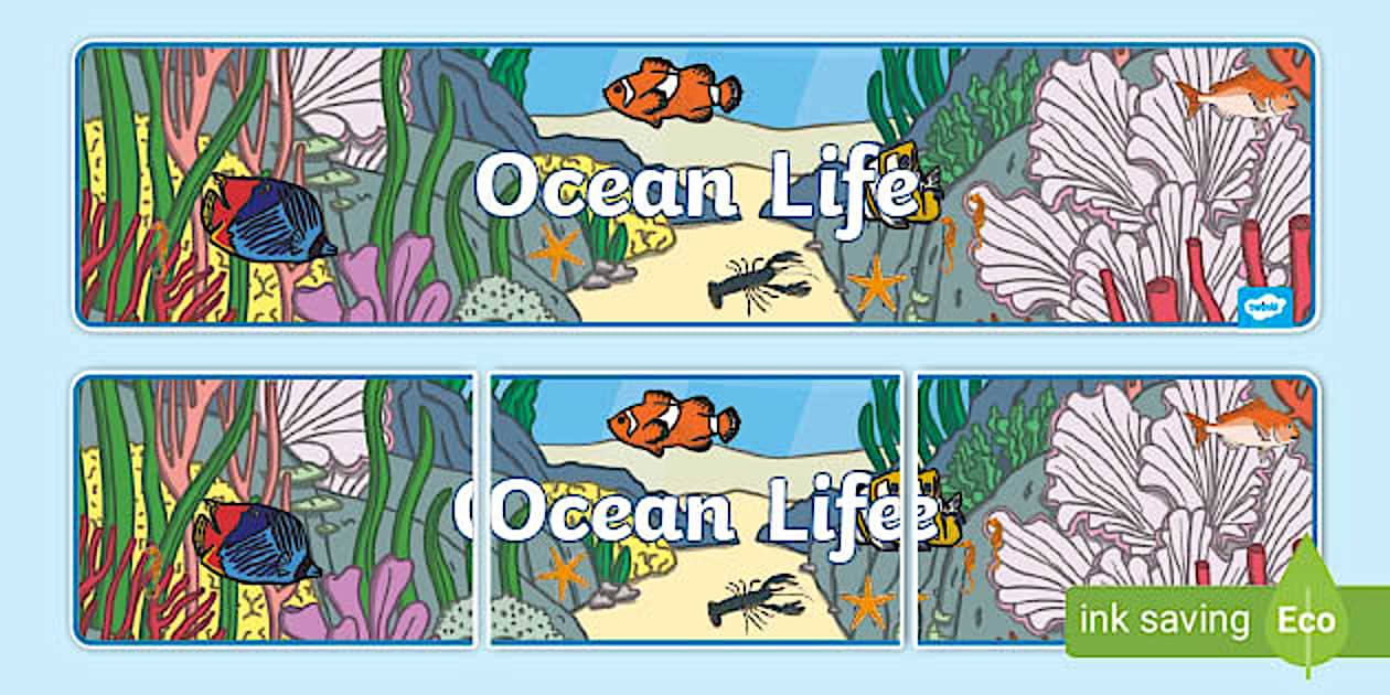 Layers of the Ocean display banner- easy to print. - Twinkl