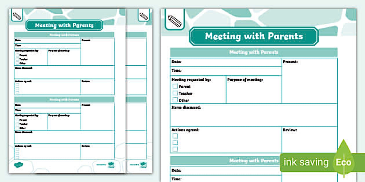 Teacher Planner: Meetings with Parents (teacher made)