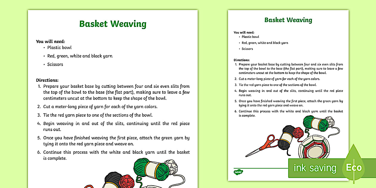 Black and White Basket Weaving Craft Activity - Twinkl