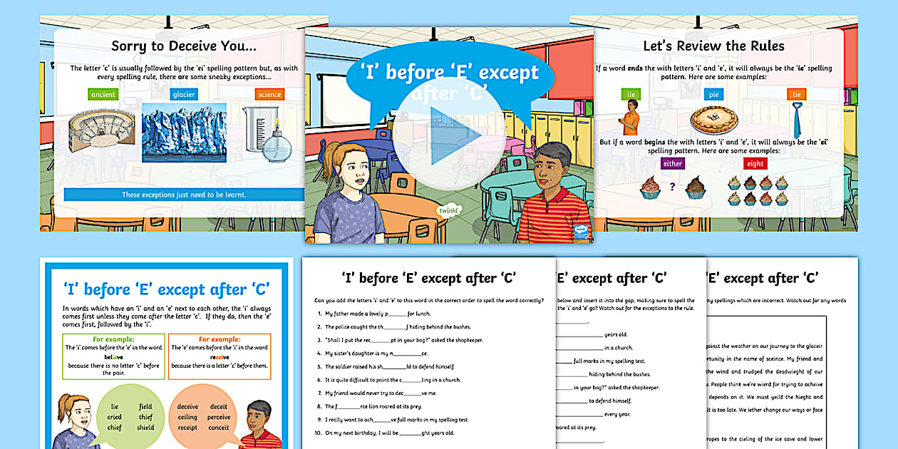 I Before E Spelling Rule Activity Pack Years 3-4 - Twinkl NZ