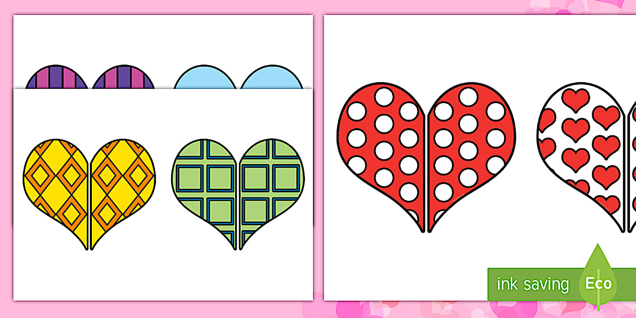 Valentine's Day Heart Pattern Matching Activity - Twinkl