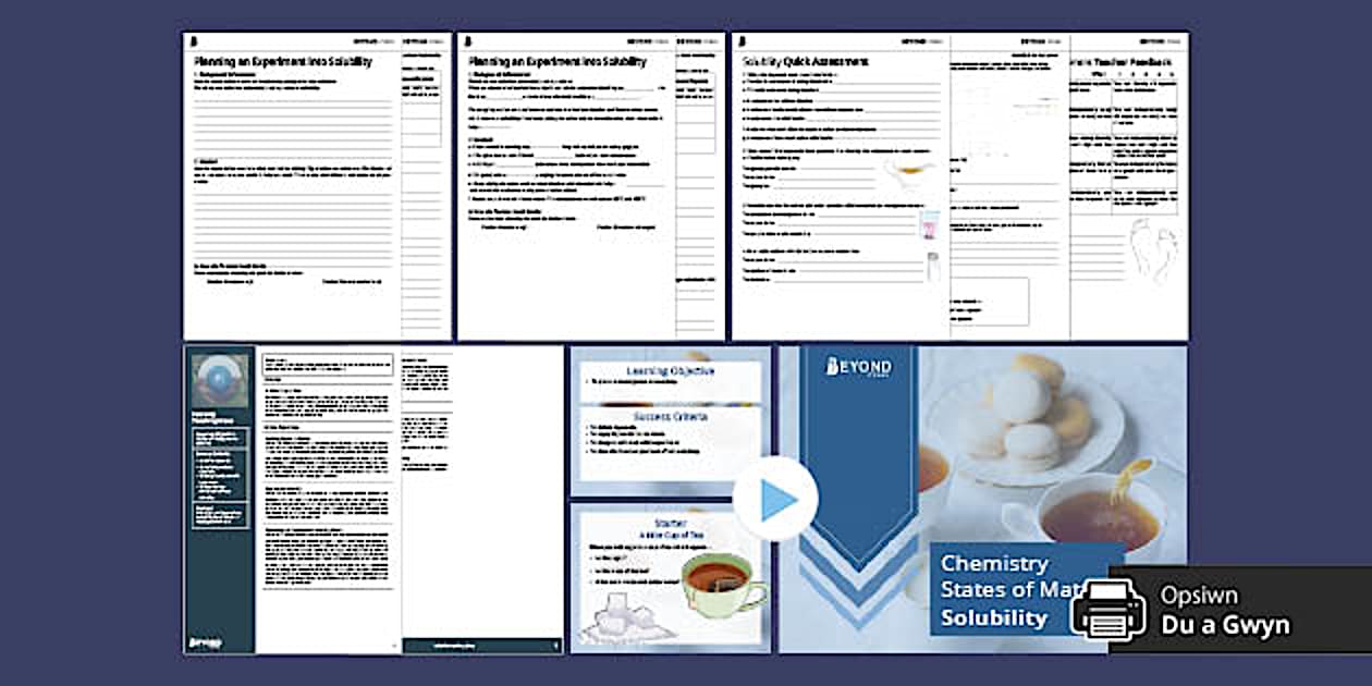 Beyond Cymru: Solubility Lesson Pack
