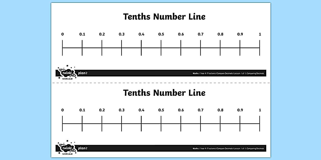 Tenths Number Line (Hecho por educadores) - Twinkl
