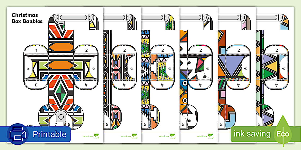 Ndebele Christmas Decorations | Ndebele Art | Printable
