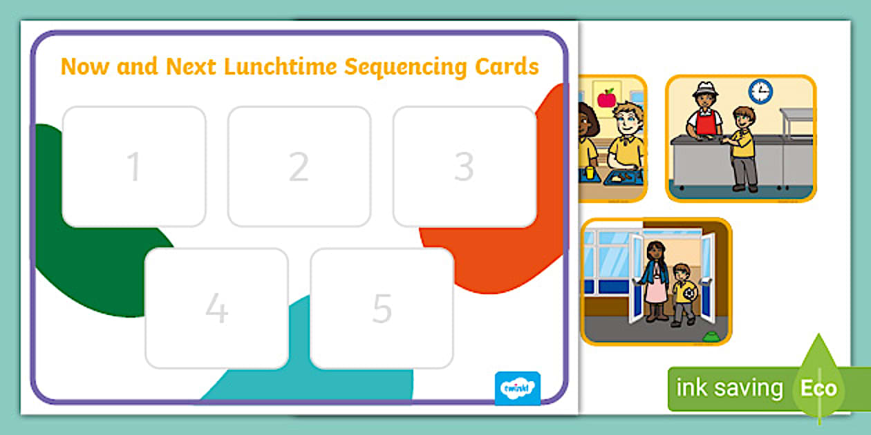 SEND: Now and Next Lunchtime Sequencing Cards (teacher made)