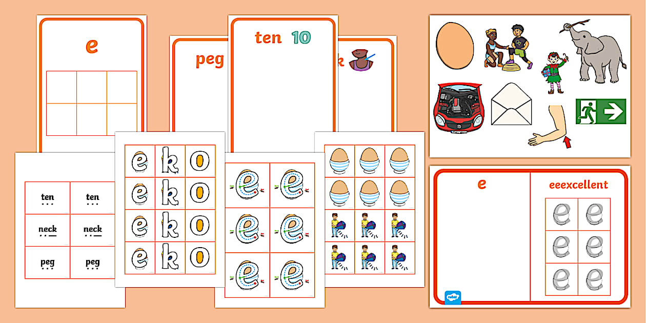 'e' - Level 2 Phonics SEND Workstation Pack (teacher made)