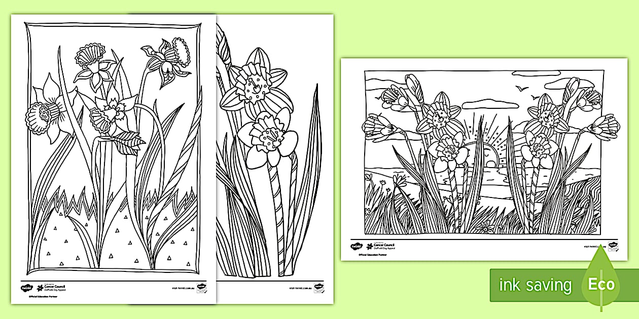 FREE! - Daffodil Day Mindfulness Colouring Pages - Twinkl