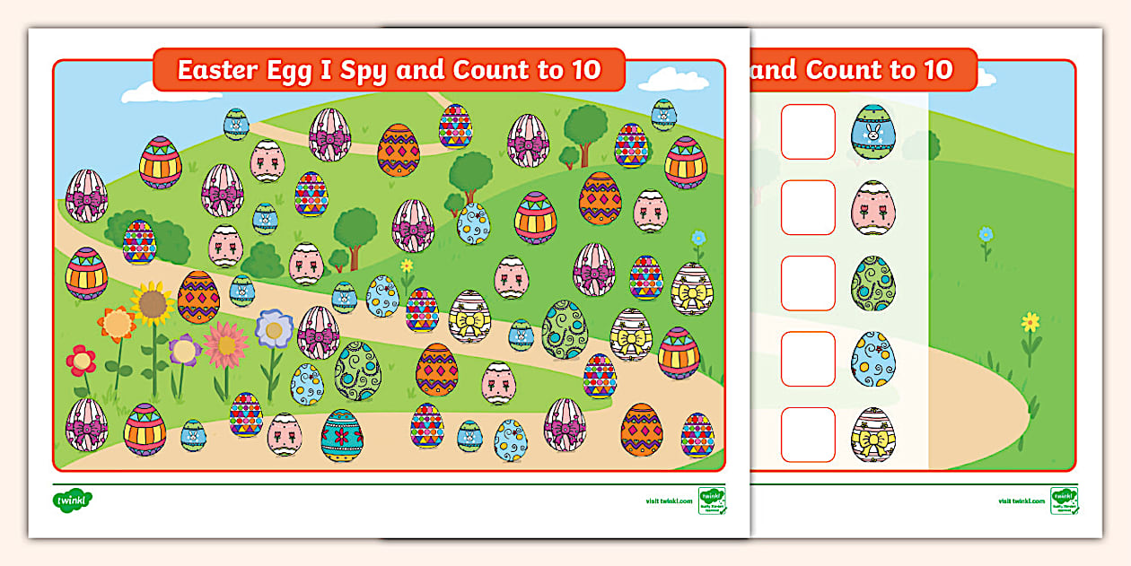 Easter Egg I Spy and Count Activity Sheet (teacher made)