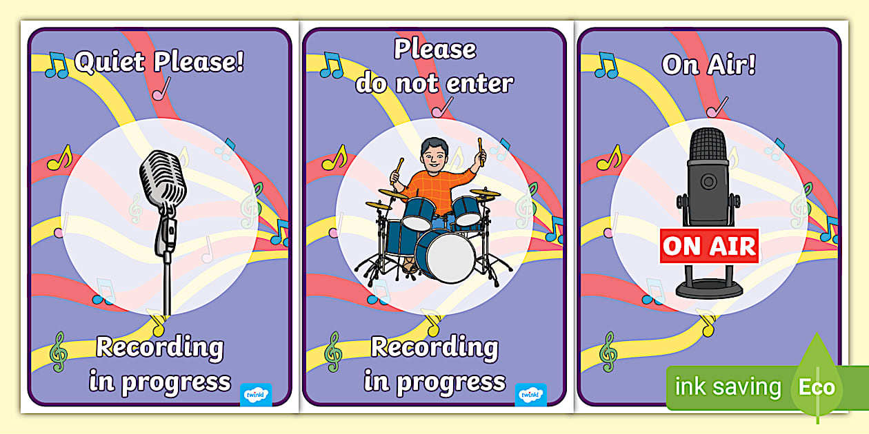 Music Production Role Play Signs (Teacher-Made) - Twinkl