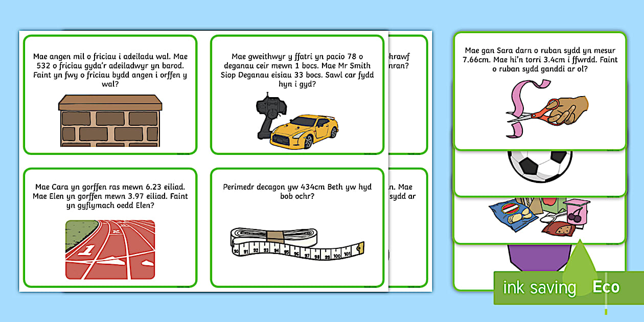 Cardiau Datrys Problemau Rhifedd - Twinkl
