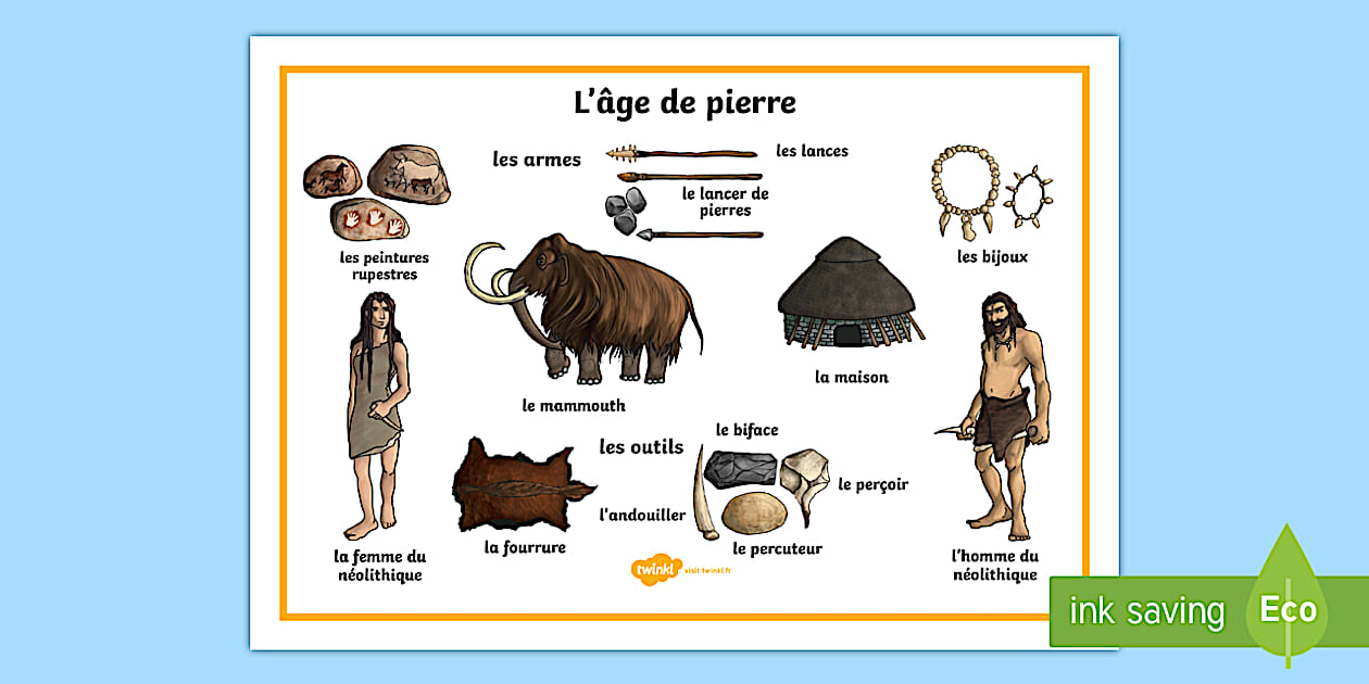 Cursive Ensemble de mots : l'âge de pierre (teacher made)