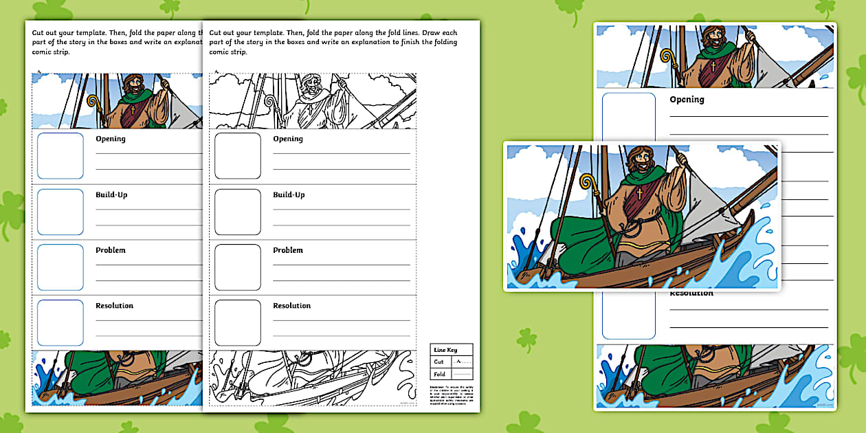 St. Patrick's Day Story Folding Comic Strip Template