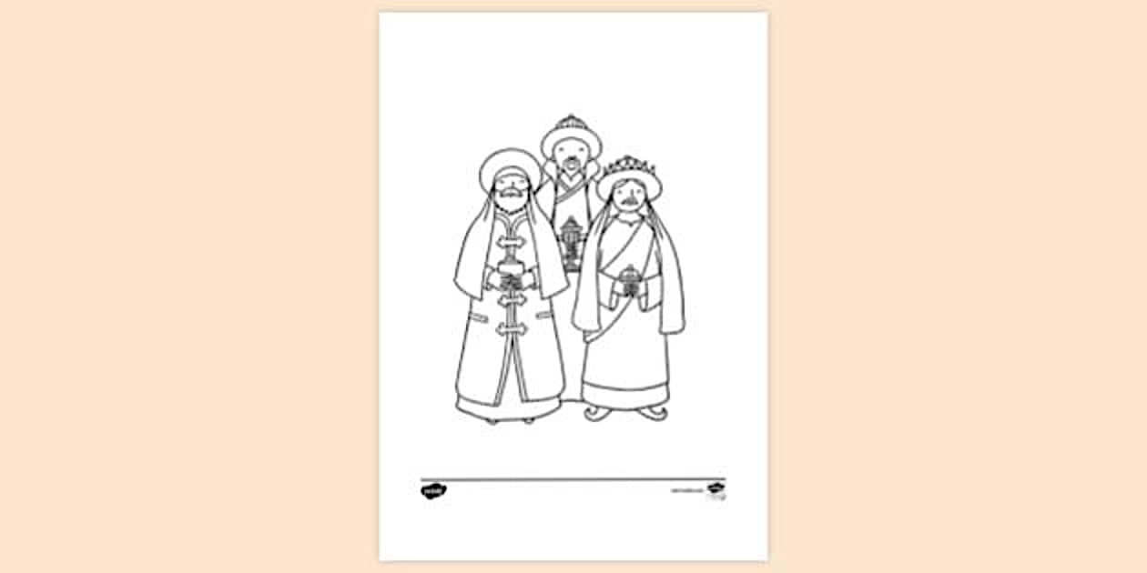 Three Wise Men Colouring Page | Colouring Sheets - Twinkl