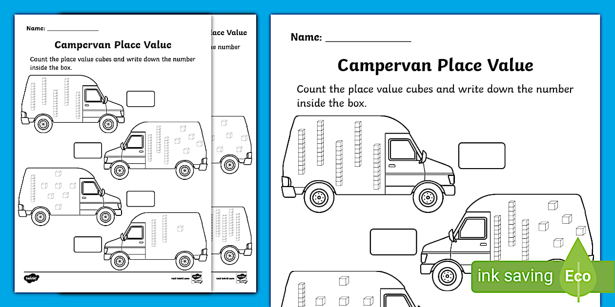 Campervan Place Value Activity Sheet (teacher made) - Twinkl
