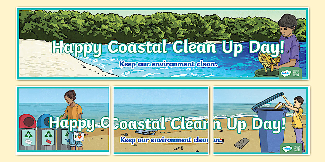 International Coastal Clean Up Banner (English) | Philippines | Twinkl