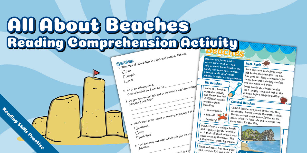 KS1 - All About Beaches Reading Comprehension Activity
