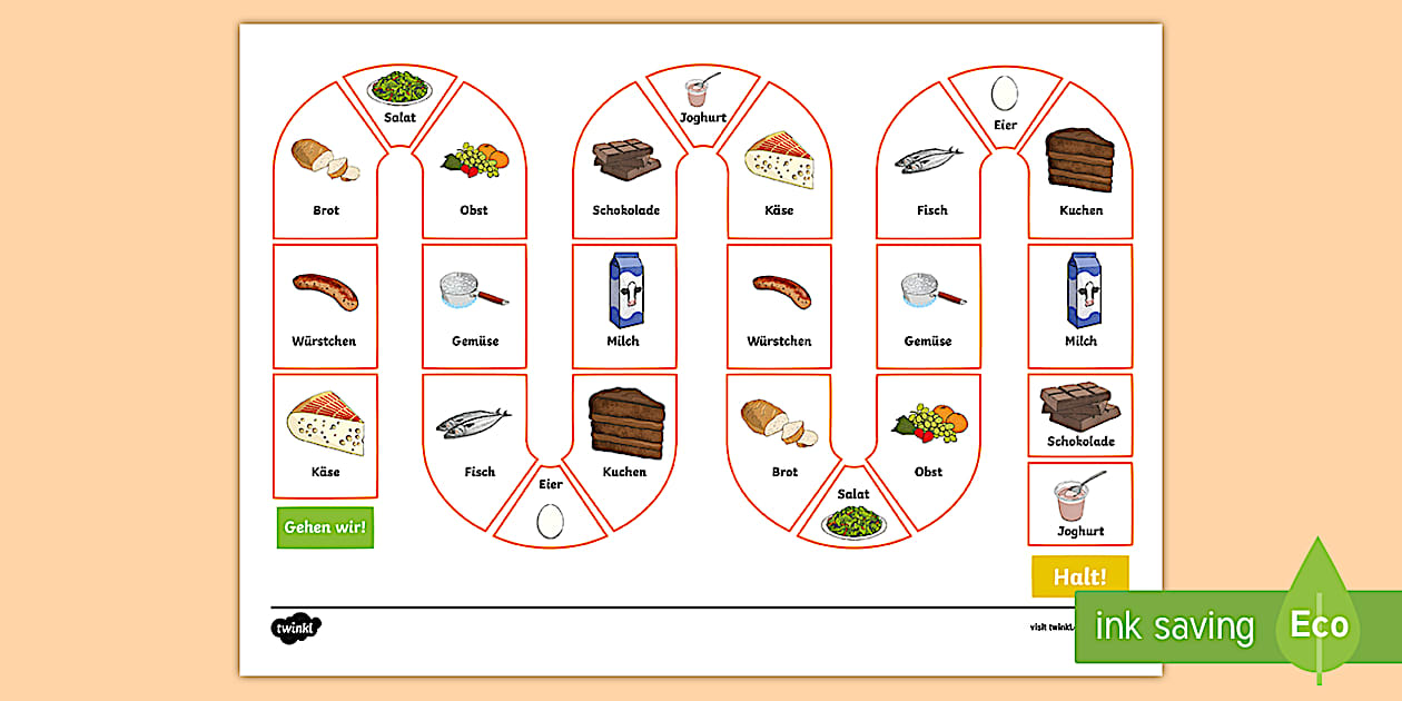 Editable Food Preference Board Game German - Twinkl
